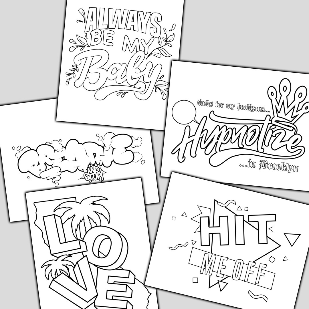 90's Hip-hop/r&b Coloring Pages #1 (digital Download) - Etsy