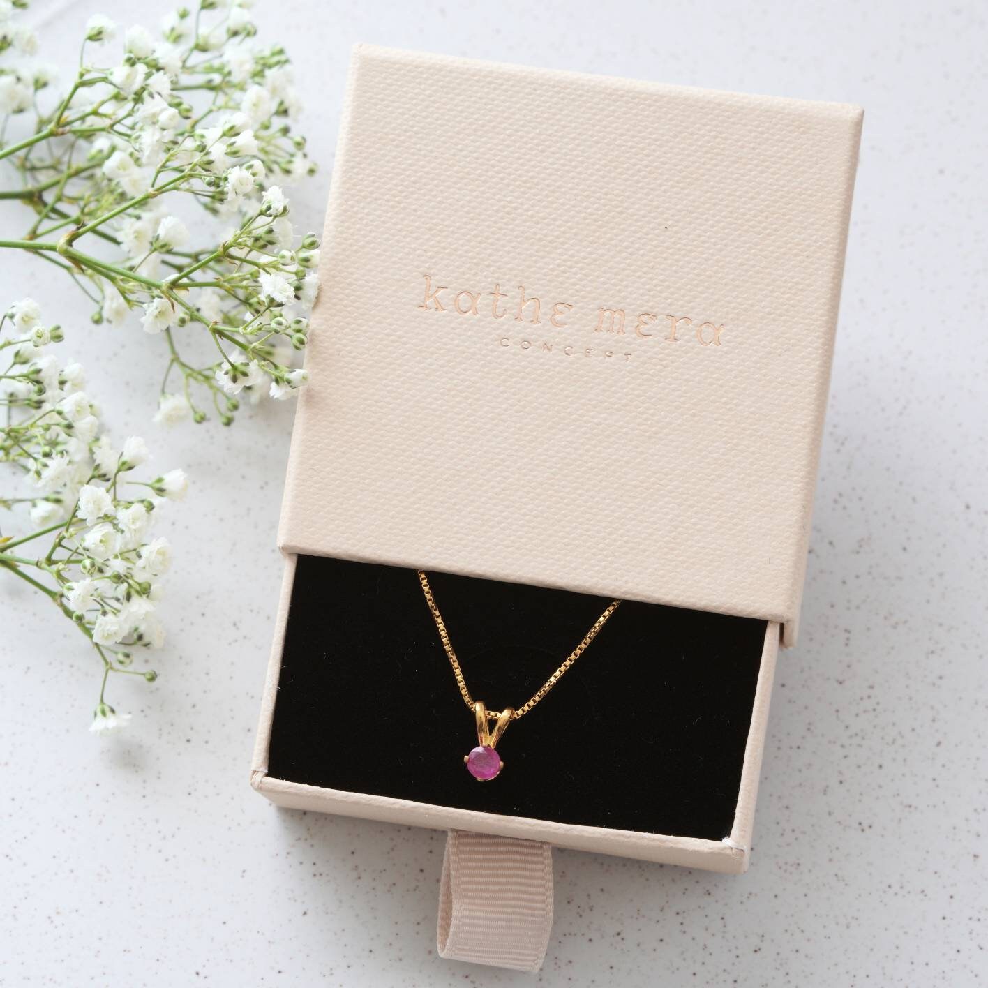 Ruby Necklace Gold - Ruby - Aesthetic Gold Necklace - Boho Necklace ...