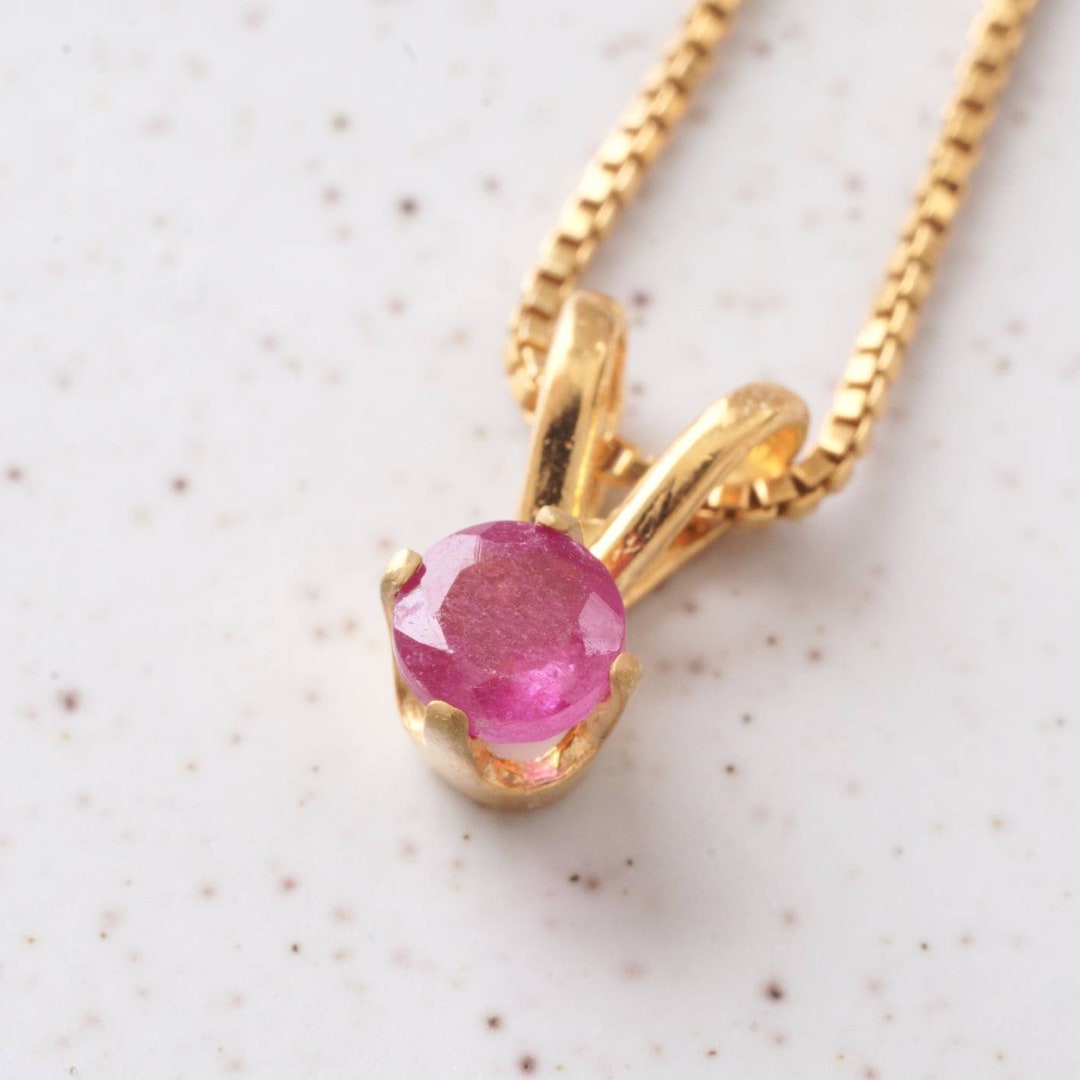 Ruby Necklace Gold - Ruby - Aesthetic Gold Necklace - Boho Necklace ...