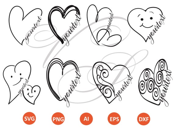 Craft Supplies & Tools Paper, Party & Kids Heart Svg Hearts Svg Valentine day Svg Doodle Heart ...