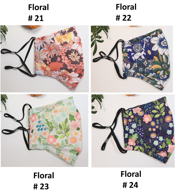 Face Mask With Filter Pocket And Nose Wire Reusable Washable Etsy