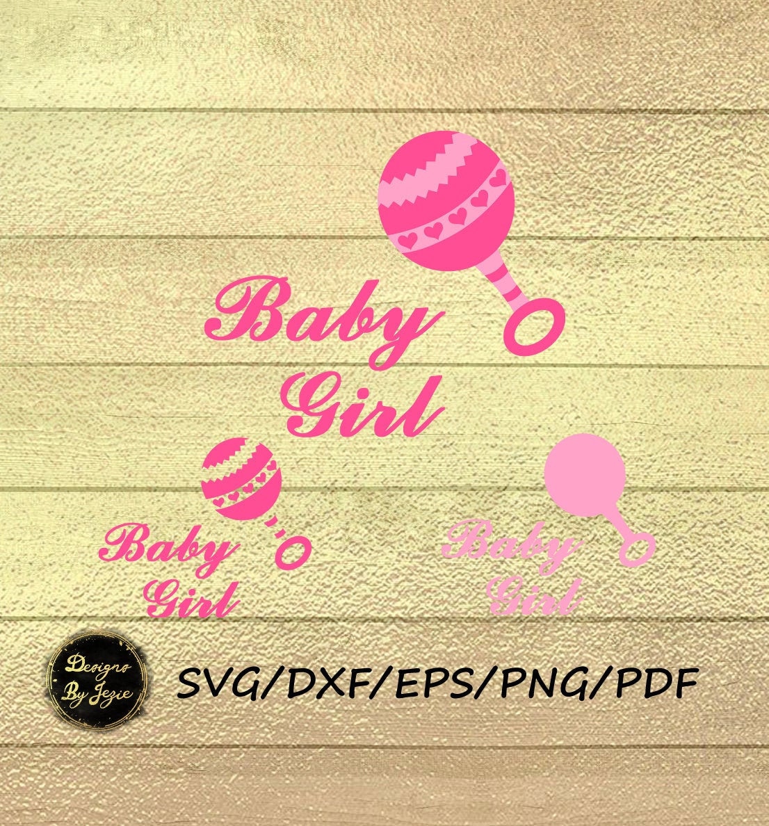 Art & Collectibles Clip Art Rattle Baby Girl SVG New Born Instant ...