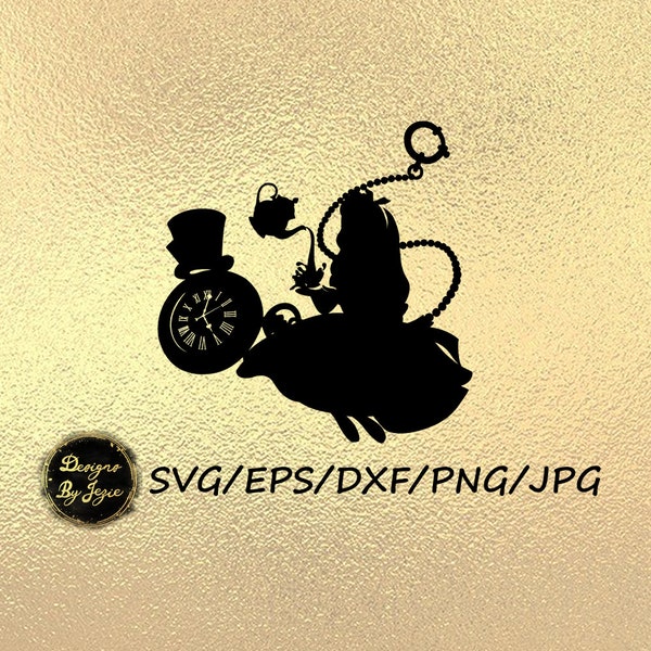 Mad Hatter Tea Party Silhouette Svg - Etsy