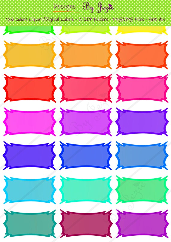 126 Colors Instant Download Clipart Digital Labels Digital - Etsy