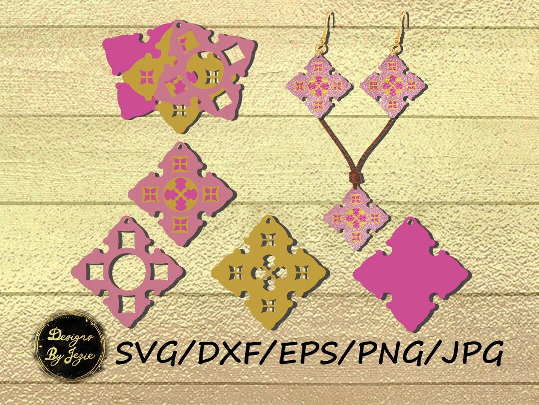 Cross SVG for Earrings and Pendant, Digital Template Faux Leather ...
