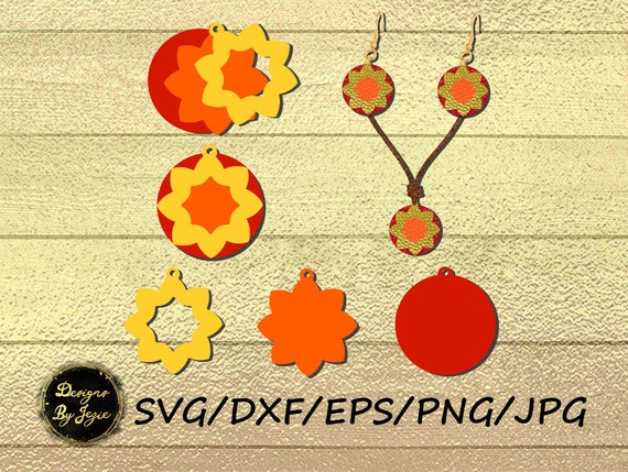 Rising Sun SVG for Earrings and Pendant Digital Template Faux | Etsy