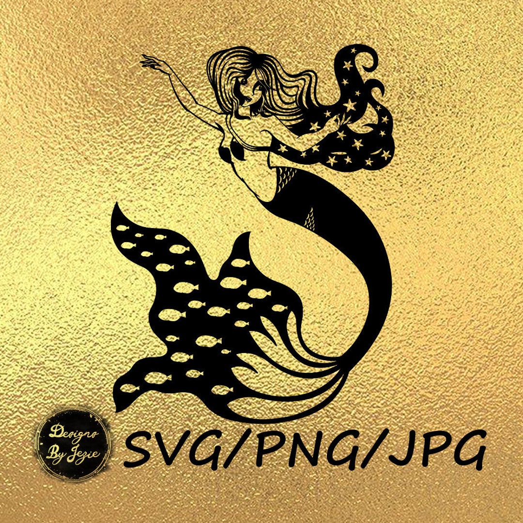 Mermaid Princess Svg, Sea Siren Svg, Paper and Machine Cutting Template ...