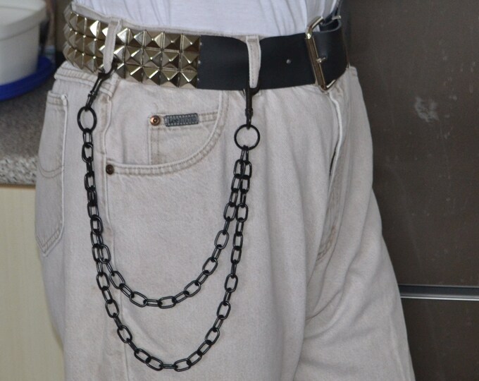 Black Double Wallet Chain With O Ring, Belt Chain, 90's Trouser Chain ...
