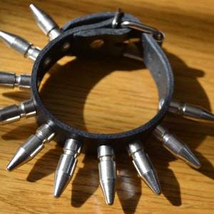 Spiked Leather Bracelet, Massive Spikes Wrist Cuff, Chunky Spikes ...