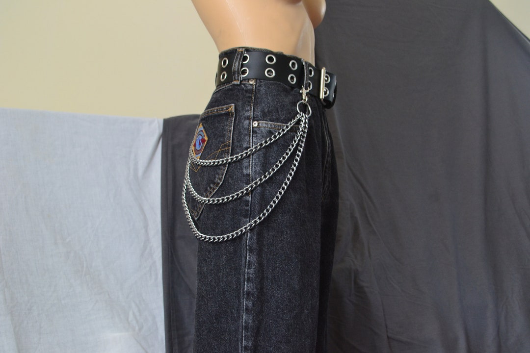 Triple Curb Wallet Chain, Curb Chain, Dog Clip, Belt Chain, 90's ...