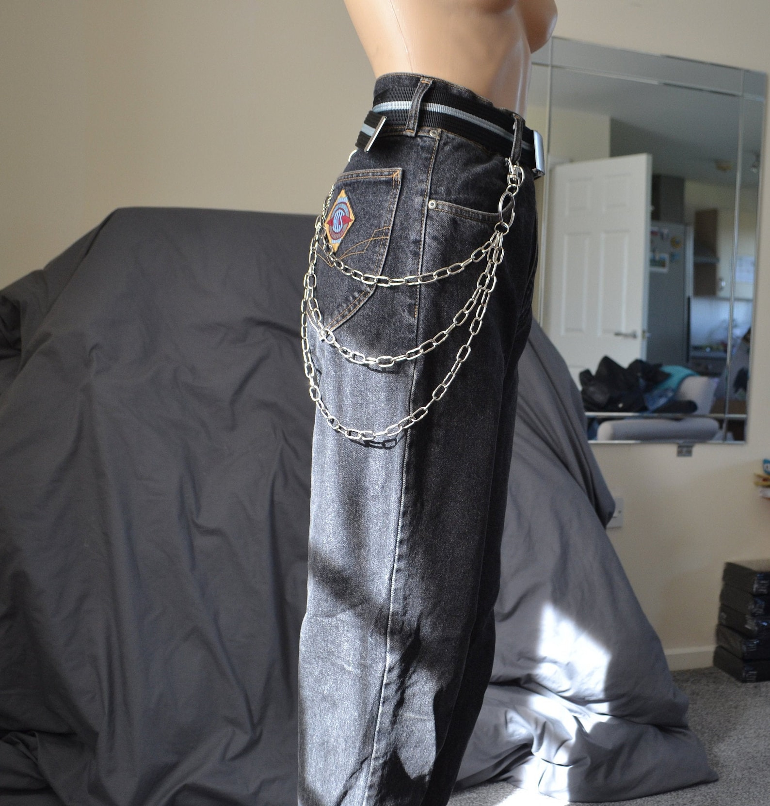 Triple Wallet Chain With O Ring Belt Chain 90's Trouser | Etsy UK
