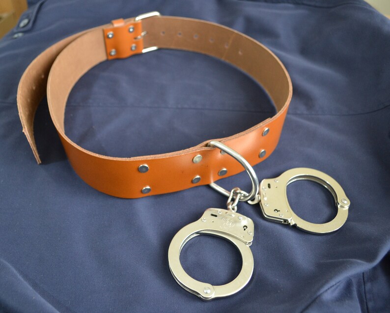 Handcuff Belt 2 inch wide BDSM Prisoner Jail Leather Bondage | Etsy