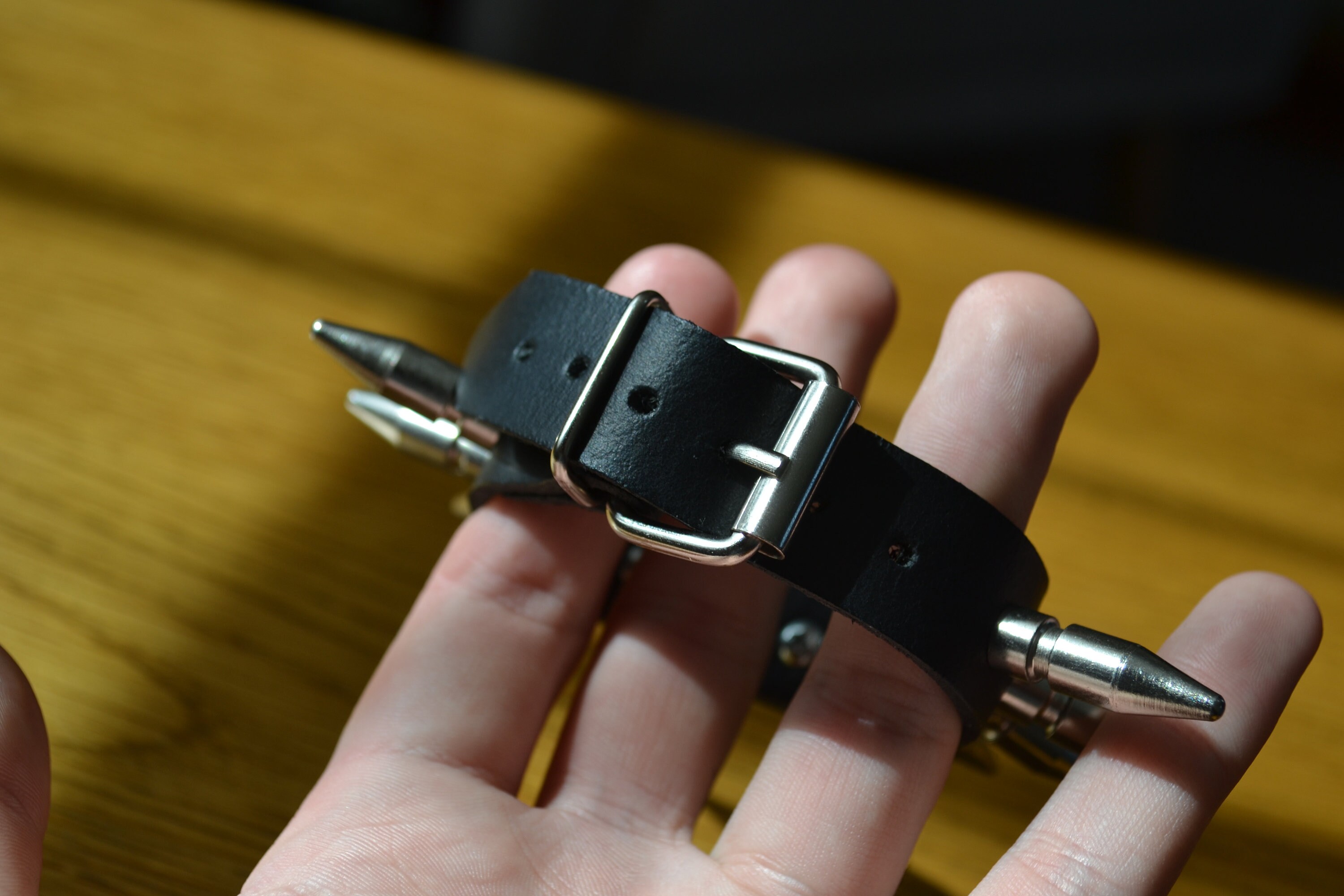 Spiked Leather Bracelet Massive Spikes Wrist Cuff Chunky | Etsy
