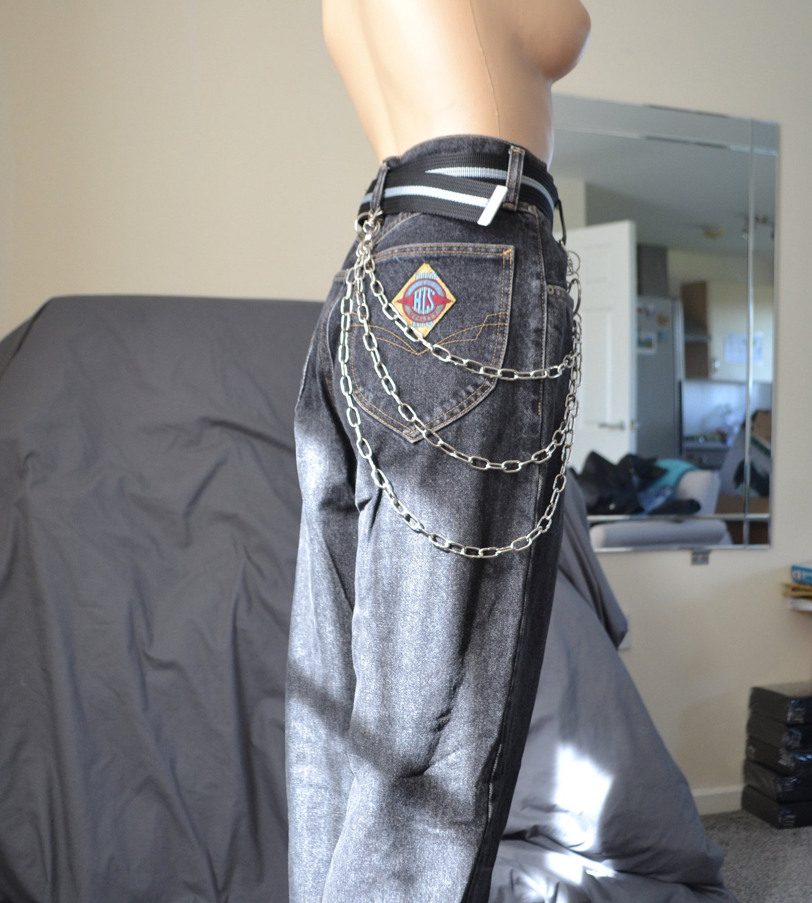 Triple Wallet Chain With O Ring Belt Chain 90's Trouser | Etsy UK