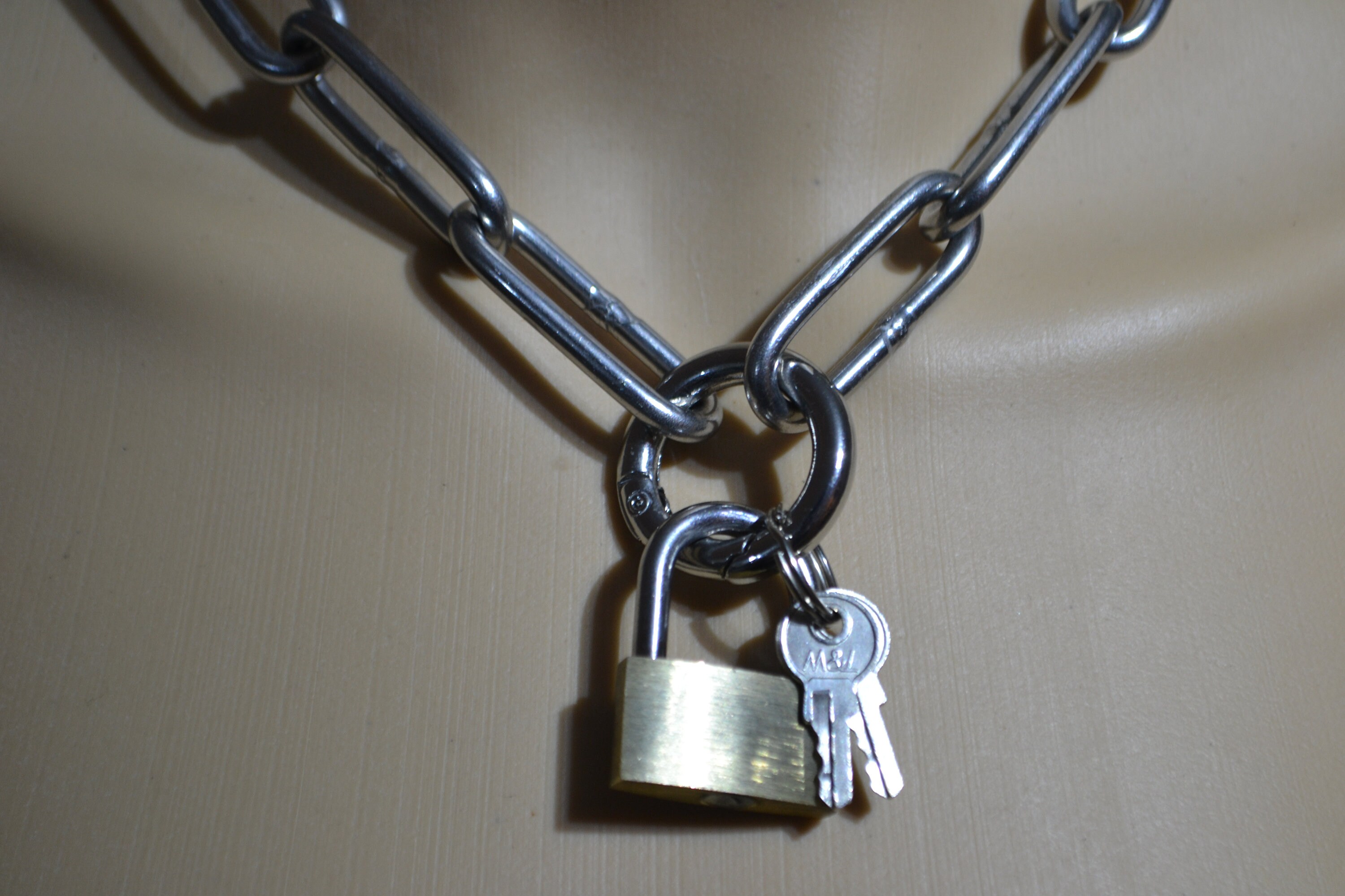 Padlock and Ring Chain Necklace With Keys Stainless Steel | Etsy