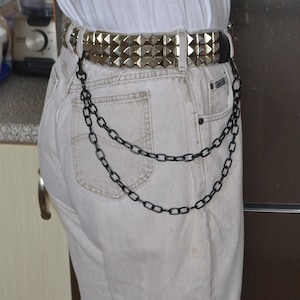 Black Double Wallet Chain With O Ring, Belt Chain, 90's Trouser Chain ...