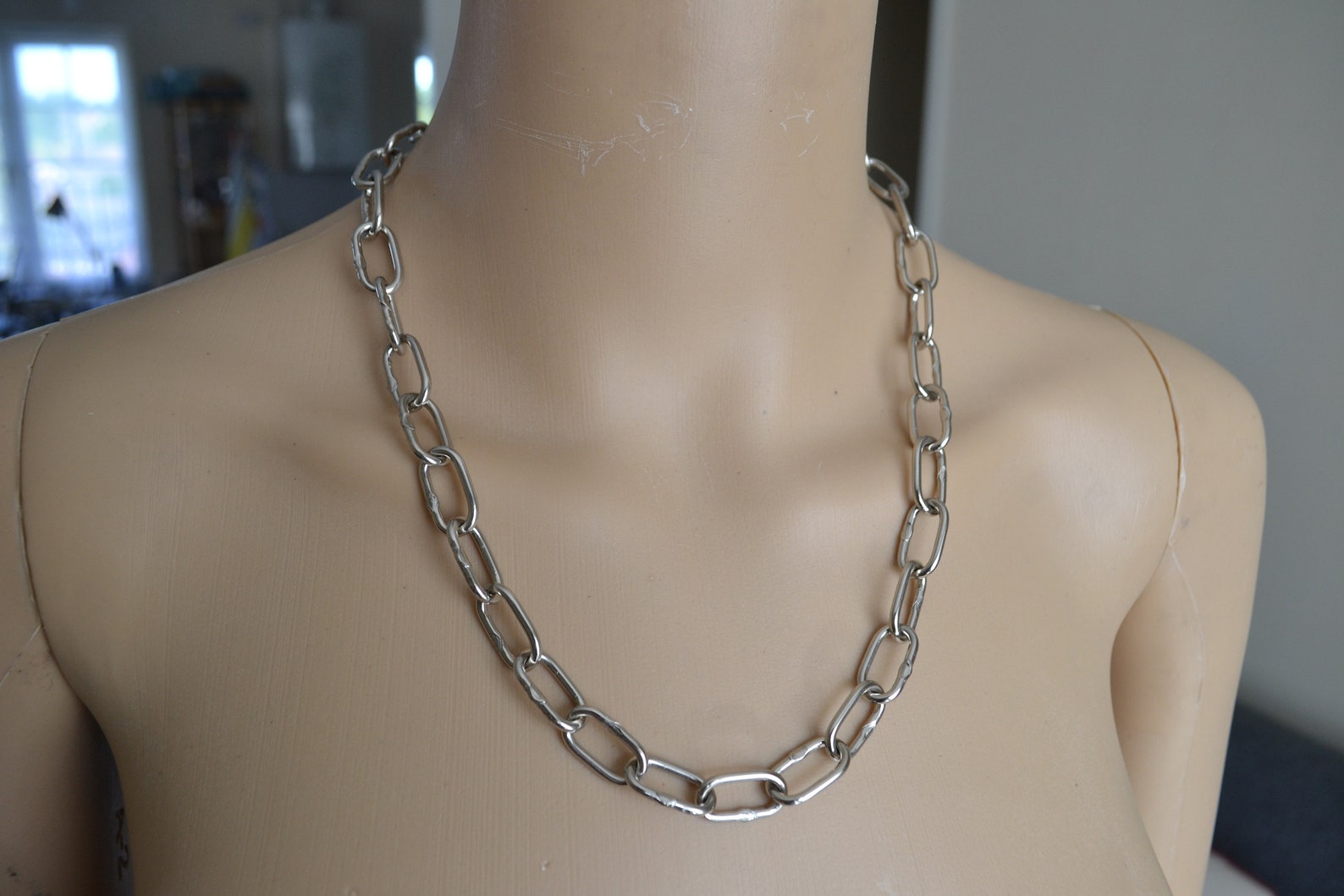Metal Chain Link Choker Shiny Plated Steel Chain Silver - Etsy