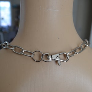 Metal Chain Link Choker, Shiny Plated Steel Chain, Silver Necklace ...