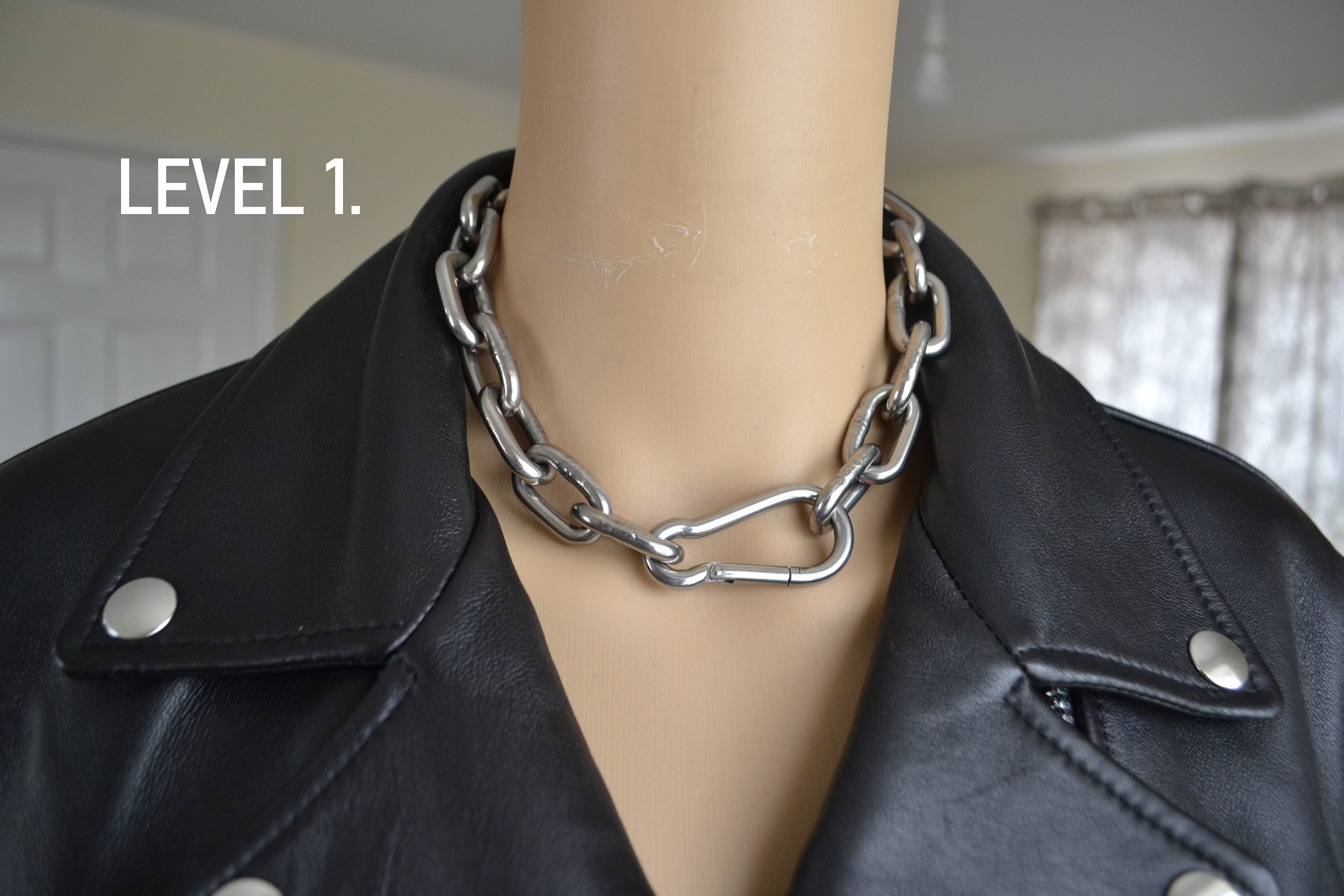PSYCHO_CHOKER Cool Very Chunky Choker Chain Heavy Shiny - Etsy UK
