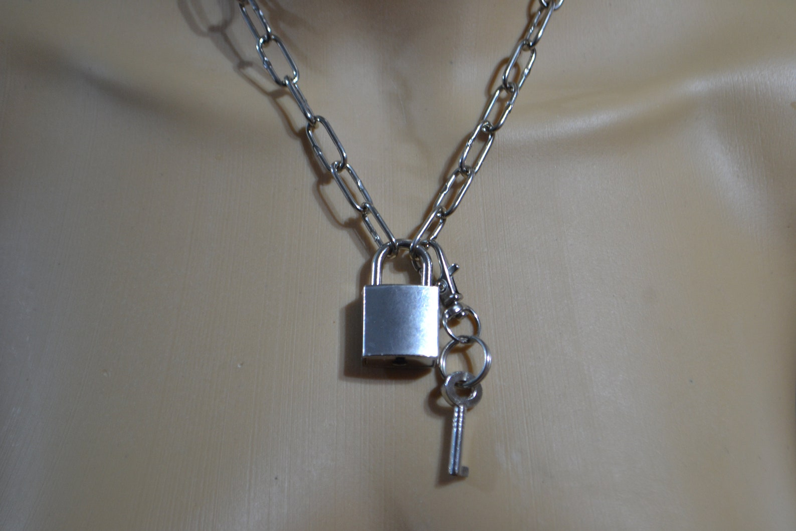 Silver Padlock Chain Necklace Padlock Necklace Silver - Etsy