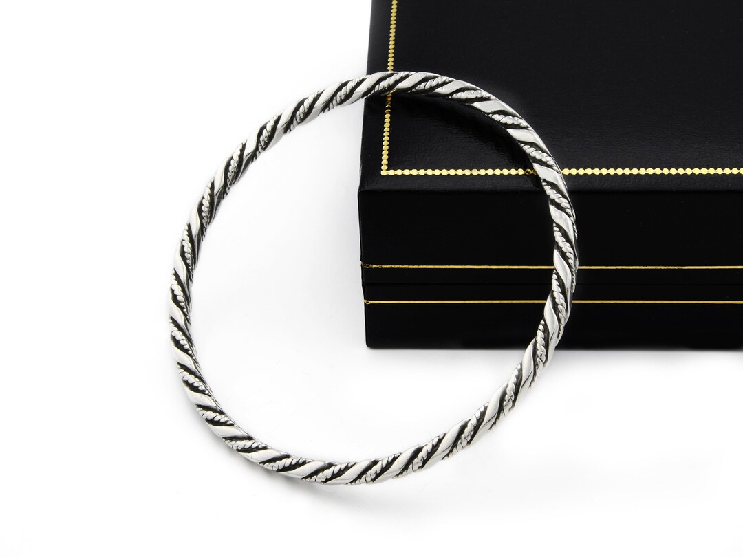 Georg Jensen Sterling Silver Rope Bangle No 17B Designed by Henry ...