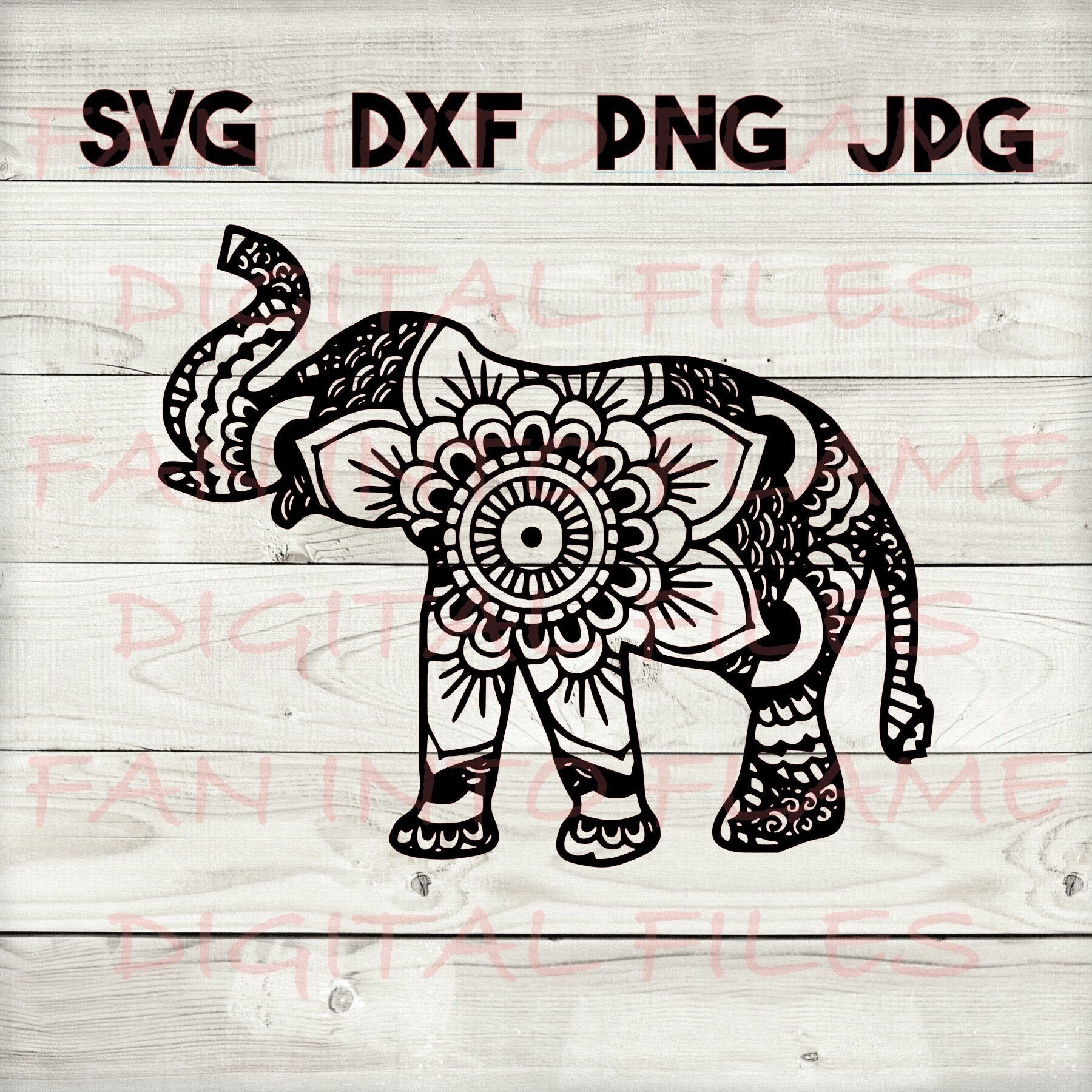 Digital Download File Head Face Elephant Mandala SVG eps Animal Mandala ...