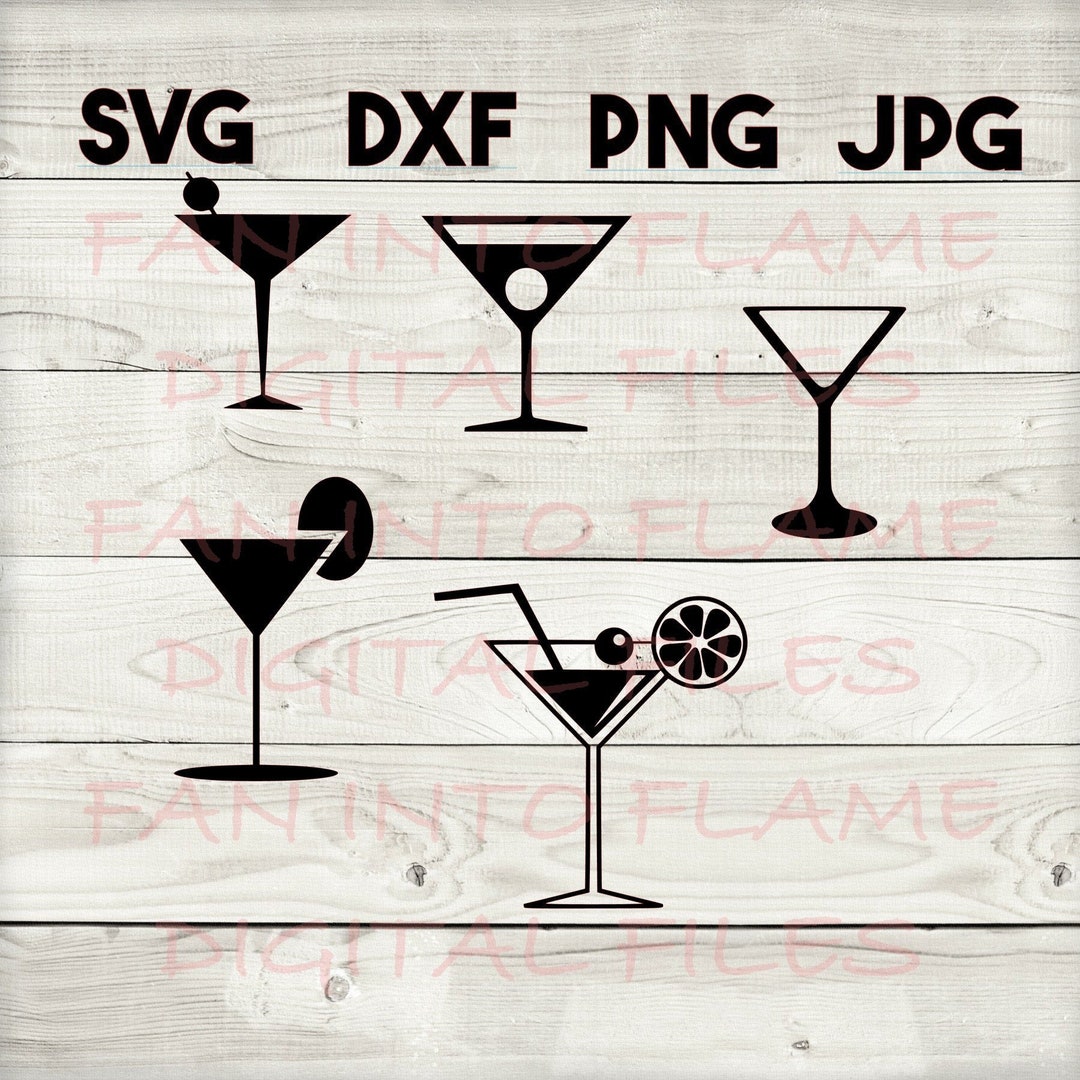 Martini SVG, DXF, Png, Jpg, Digital Download, Silhouette, Cricut ...