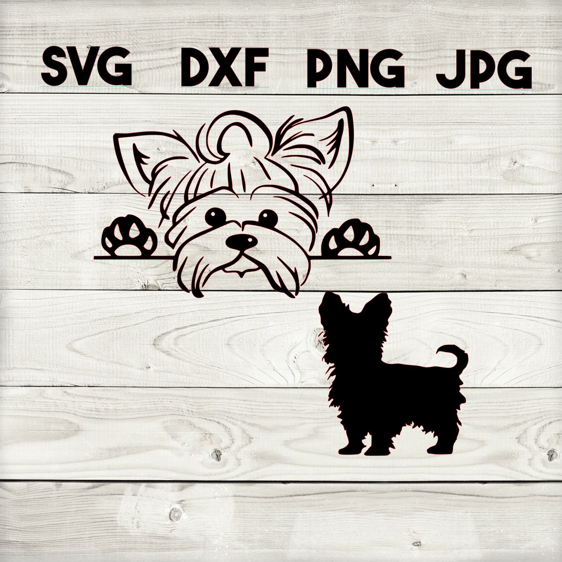 Yorkie SVG DXF Png Jpg Digital Download Silhouette - Etsy