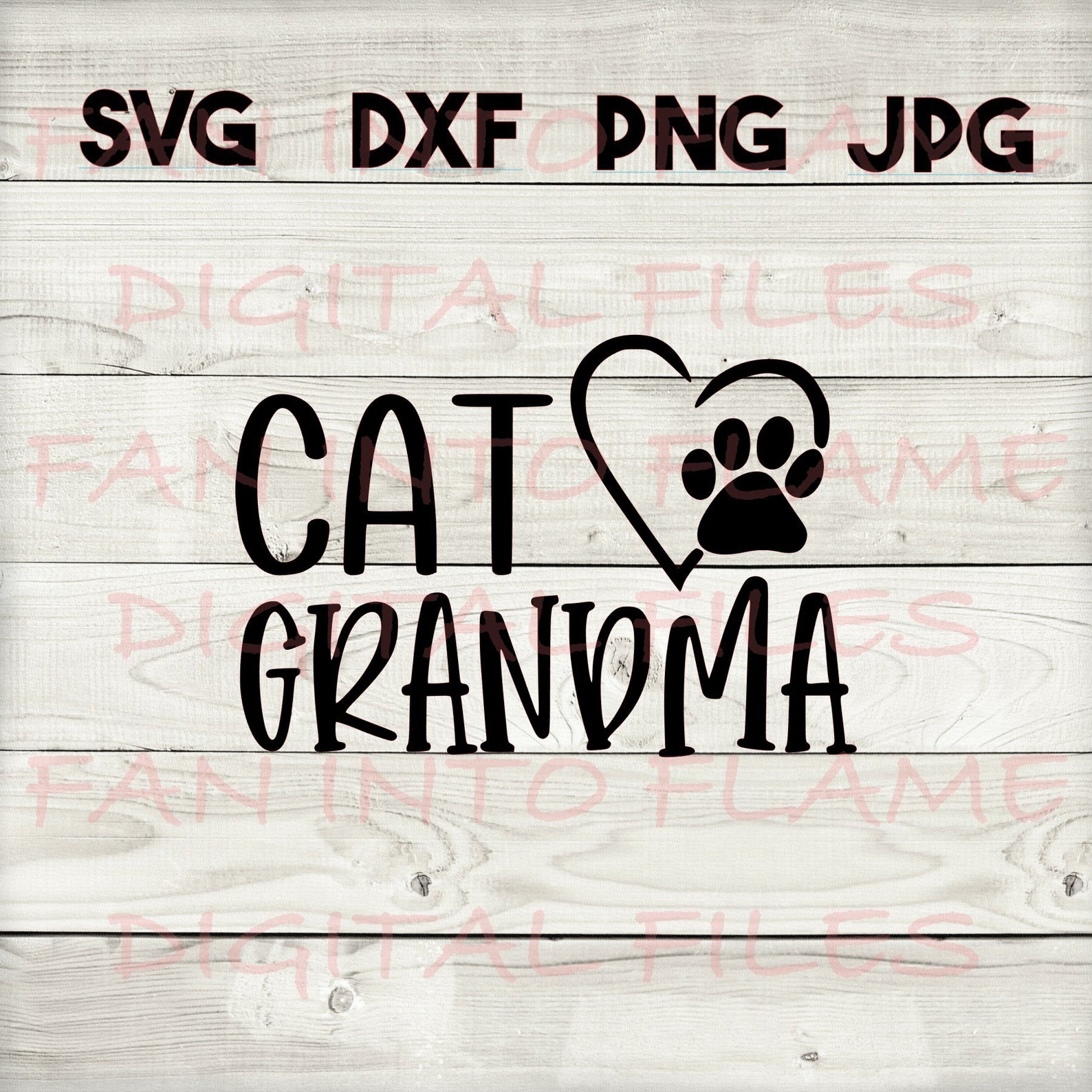 Cat Grandma SVG DXF Png Jpg Digital Download Silhouette - Etsy