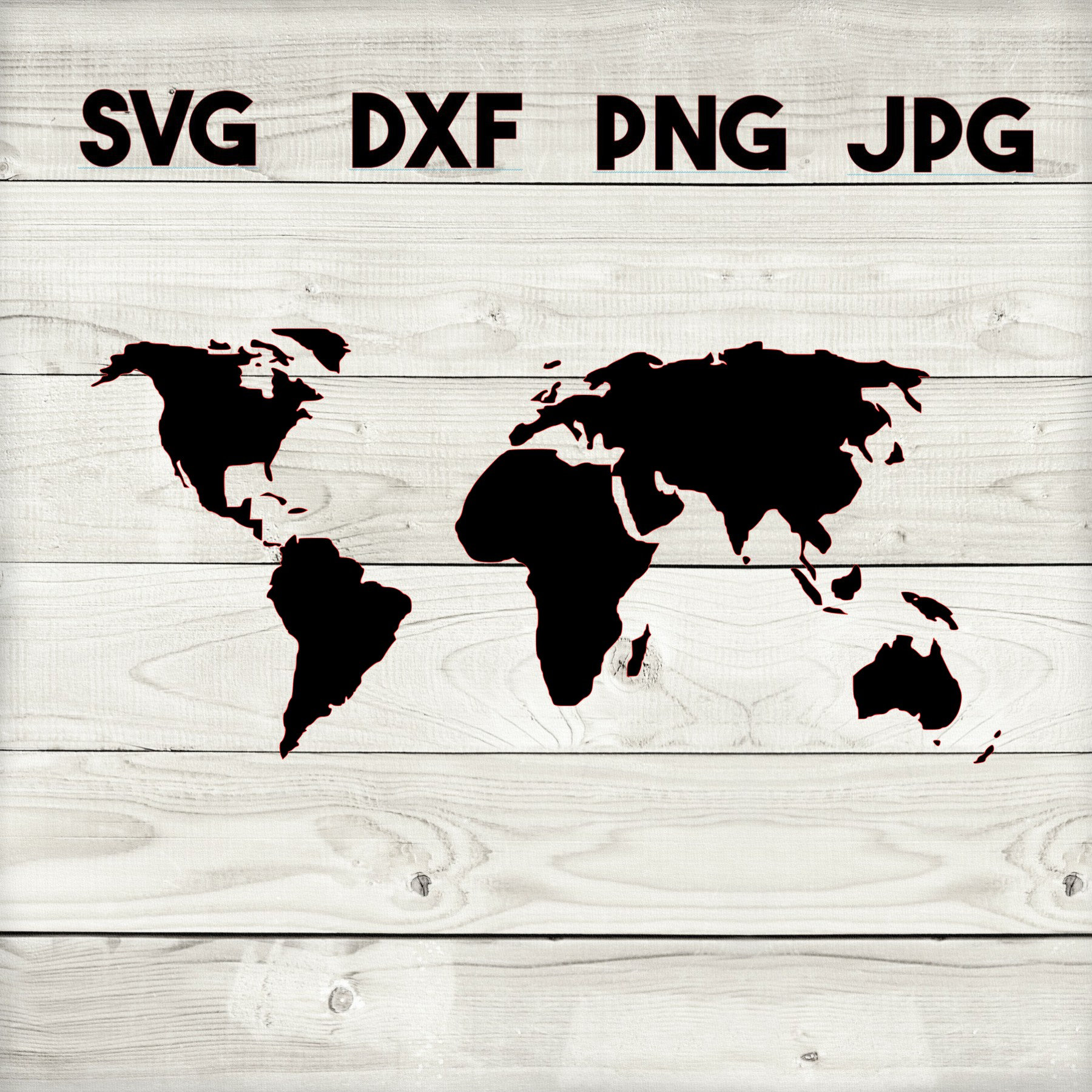 World Map SVG DXF Png Jpg Digital Download Silhouette - Etsy Australia