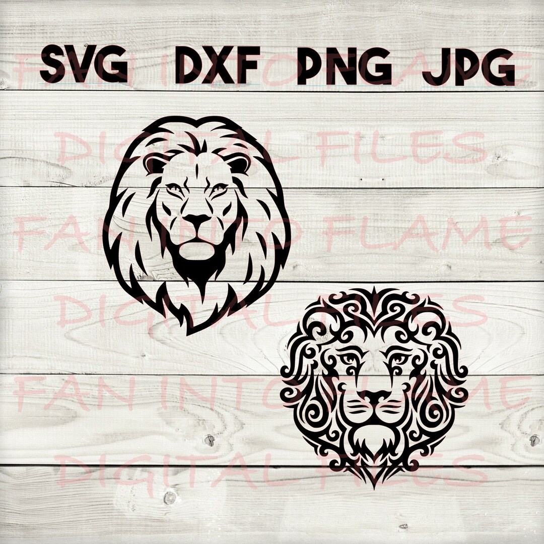 Lions SVG, DXF, Png, Jpg, Digital Download, Silhouette, Cricut ...