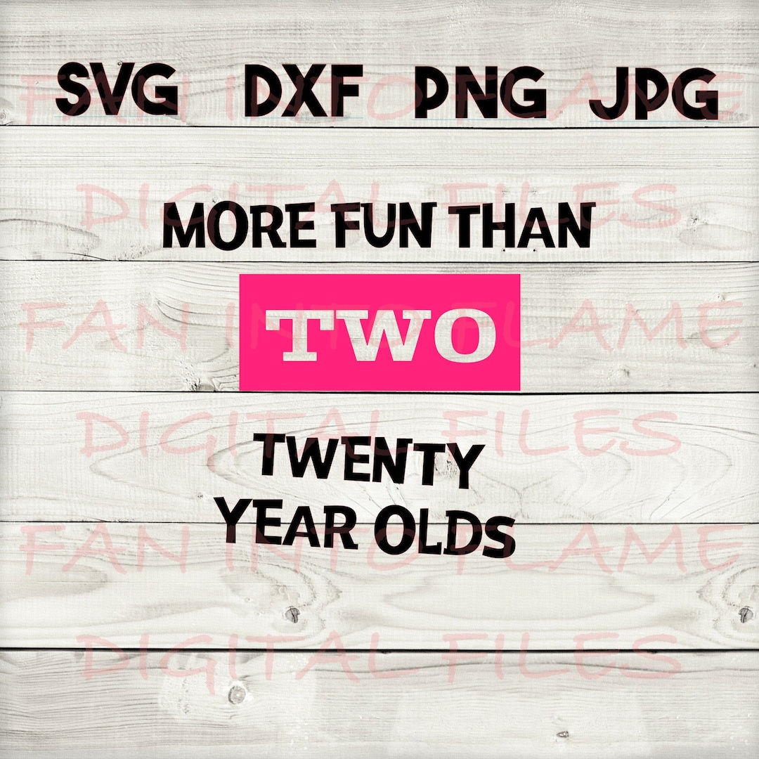 More Fun Than 2 Twenty Year Olds SVG, DXF, Png, Jpg, Digital Download ...