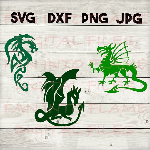 Dragons SVG DXF Png Jpg Digital Download Silhouette - Etsy