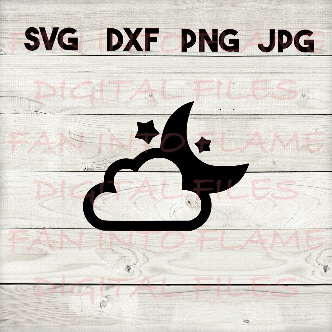 Cloud Moon SVG, DXF, Png, Jpg, Digital Download, Silhouette, Cricut - Etsy