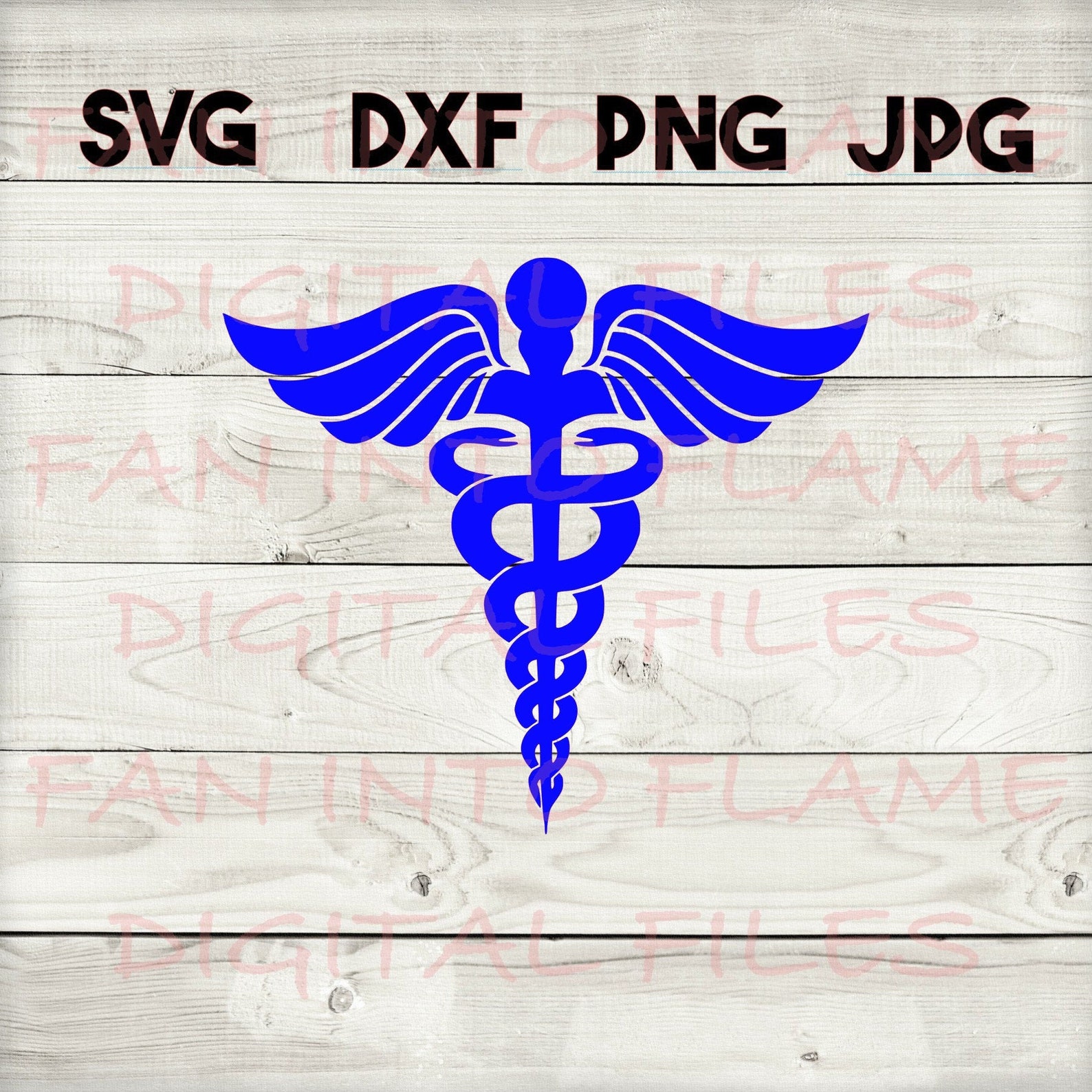 Caduceus SVG DXF png jpg digital download silhouette | Etsy