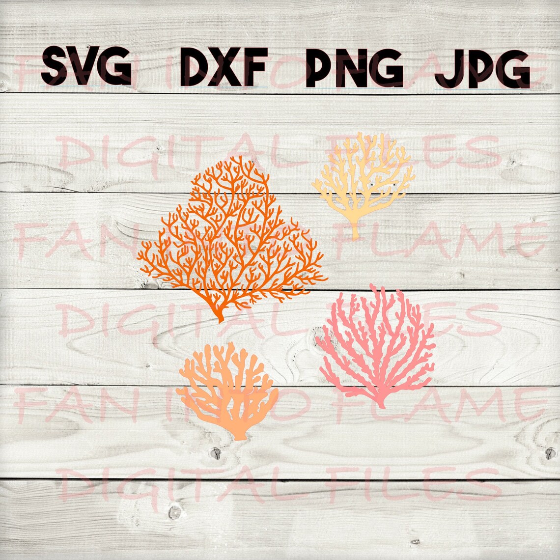 Coral SVG, DXF, Png, Jpg, Digital Download, Silhouette, Cricut - Etsy