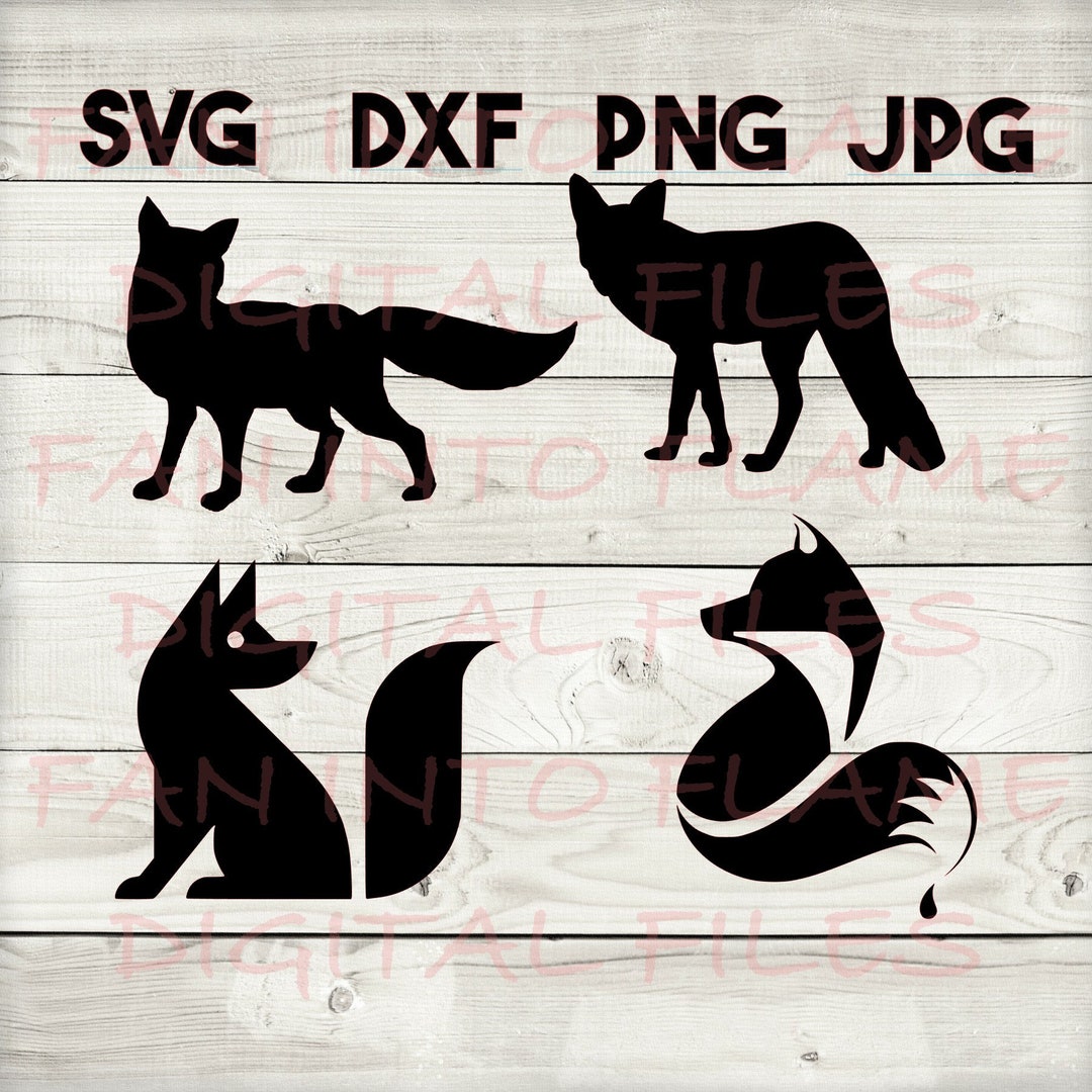 Fox SVG, DXF, Png, Jpg, Digital Download, Silhouette, Cricut, Glowforge ...