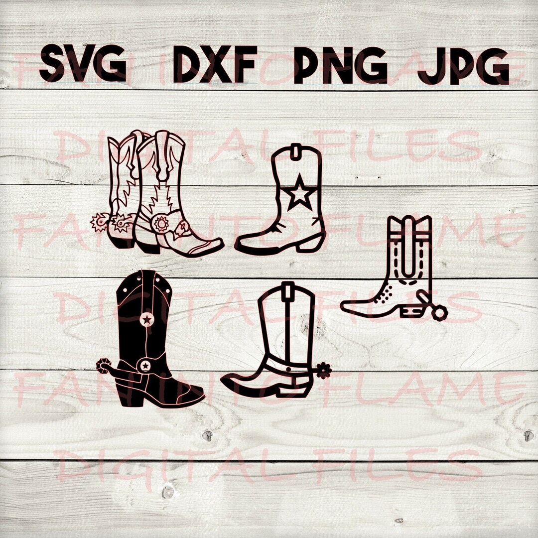 Boots SVG, DXF, Png, Jpg, Digital Download, Silhouette, Cricut - Etsy