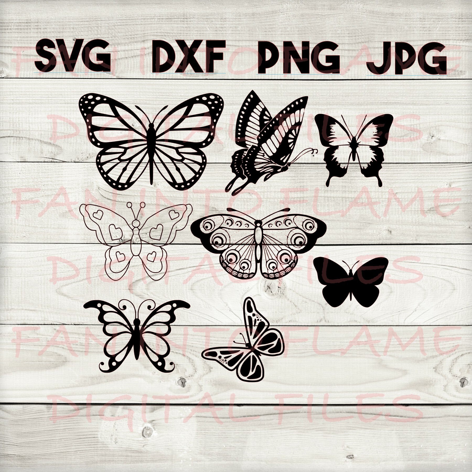Butterfly bundle SVG DXF png jpg digital download | Etsy