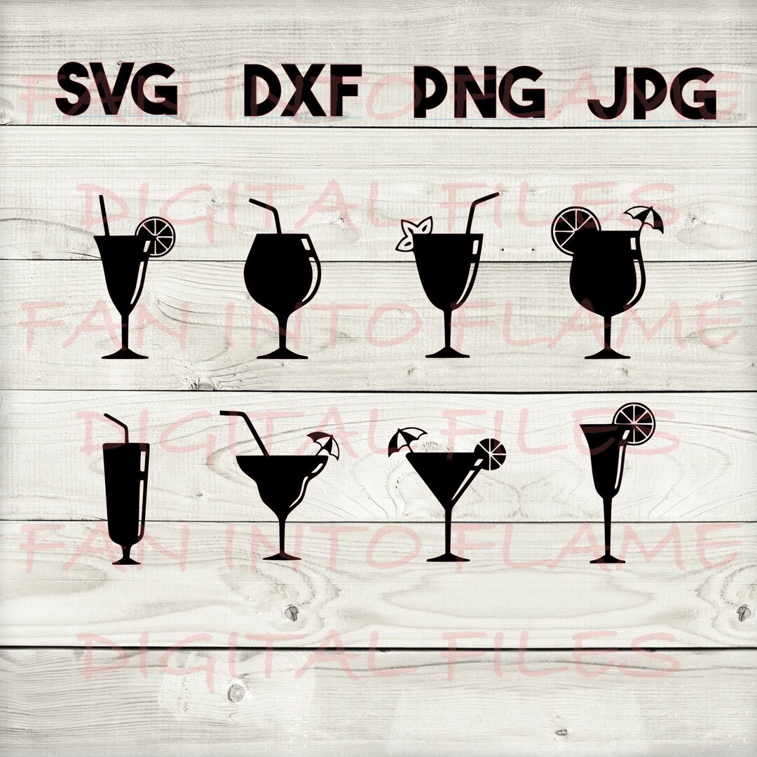 Cocktails SVG, DXF, Png, Jpg, Digital Download, Silhouette, Cricut - Etsy