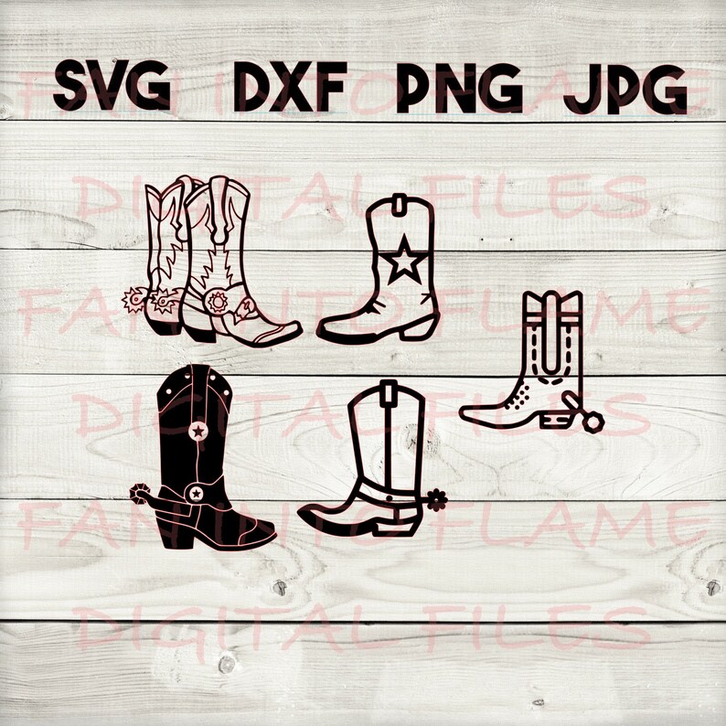 Boots SVG, DXF, Png, Jpg, Digital Download, Silhouette, Cricut - Etsy ...