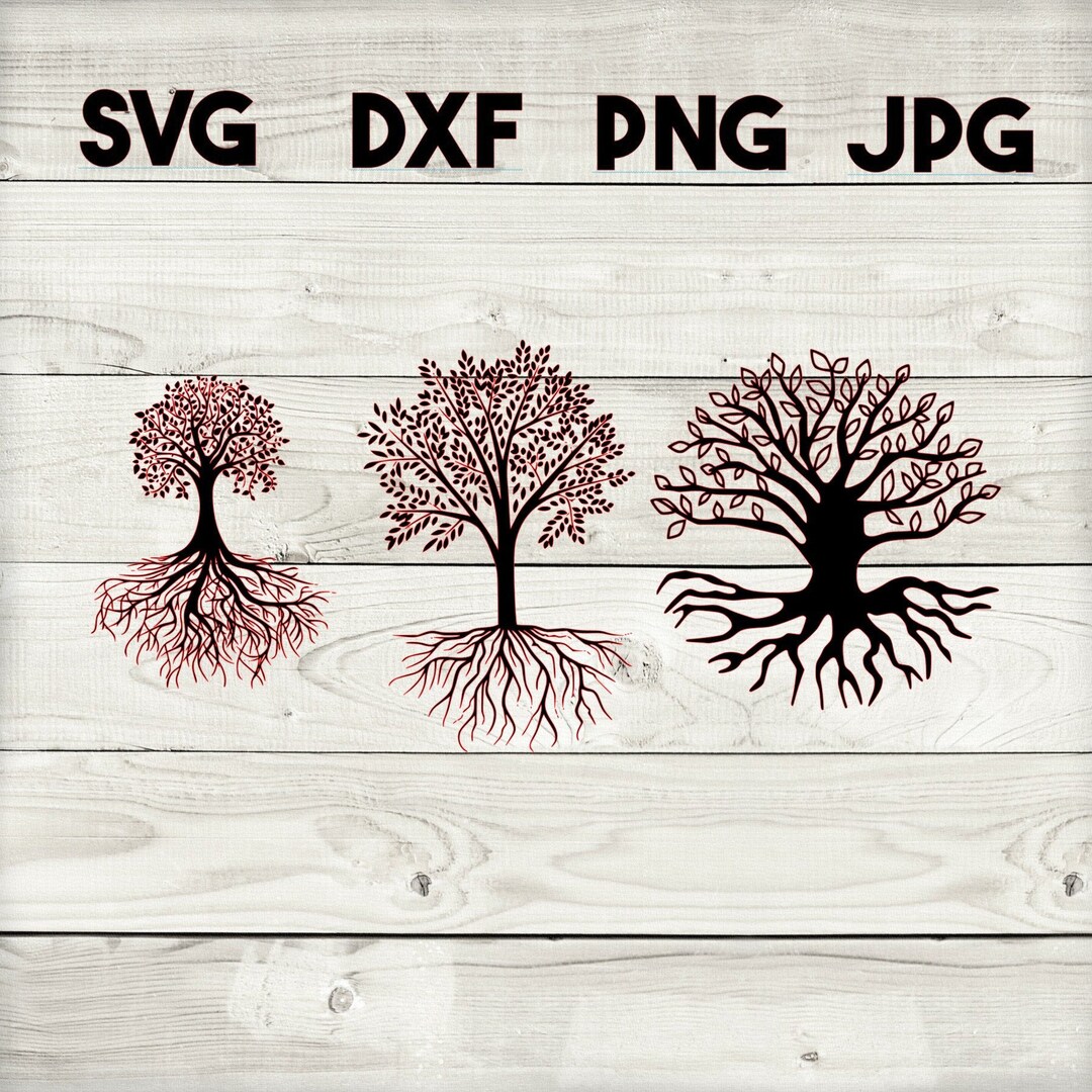 Tree Bundle 3 SVG, DXF, Png, Jpg, Digital Download, Silhouette, Cricut ...