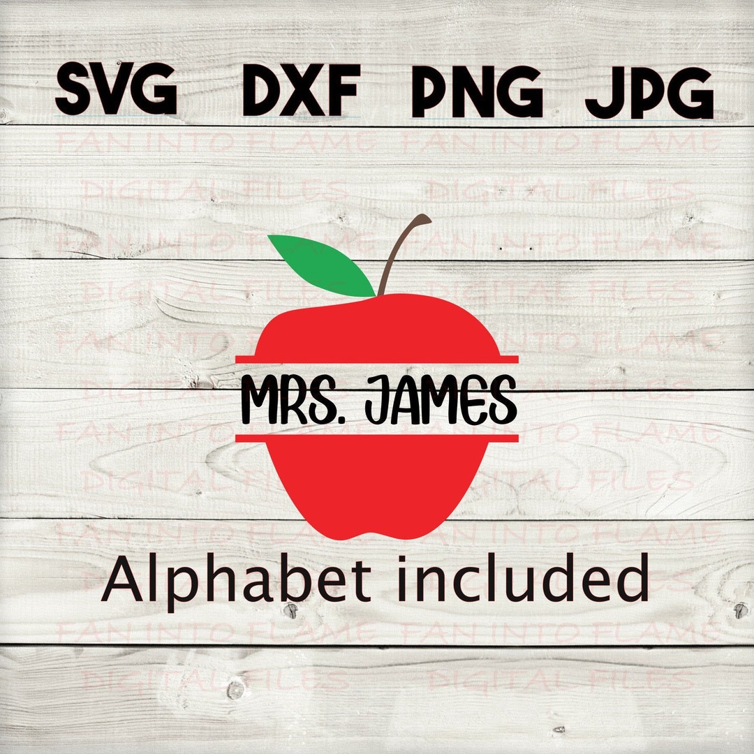 Apple Name Frame SVG, DXF, Png, Jpg, Digital Download, Silhouette ...