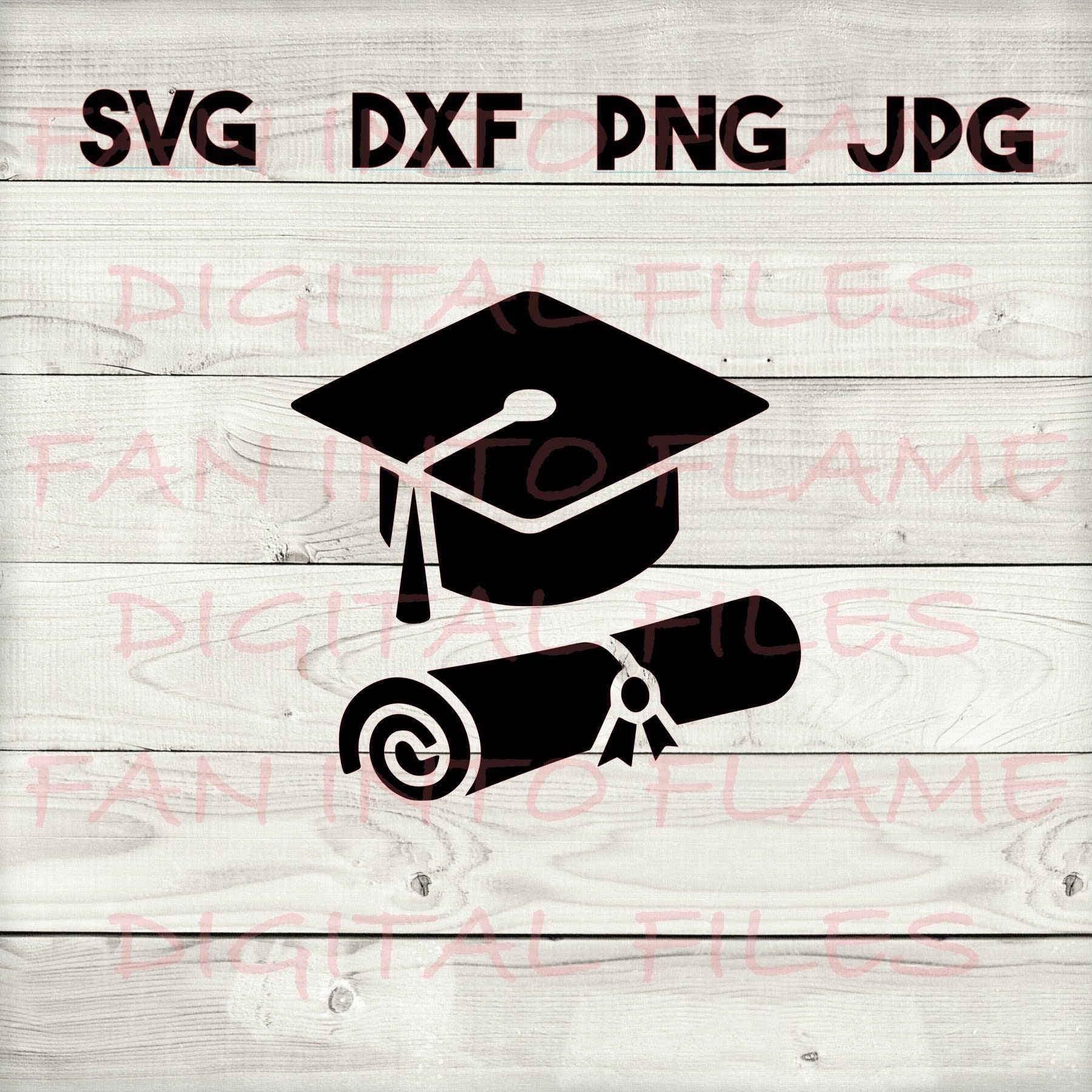 Graduation Cap Scroll SVG, DXF, Png, Jpg, Digital Download, Silhouette ...