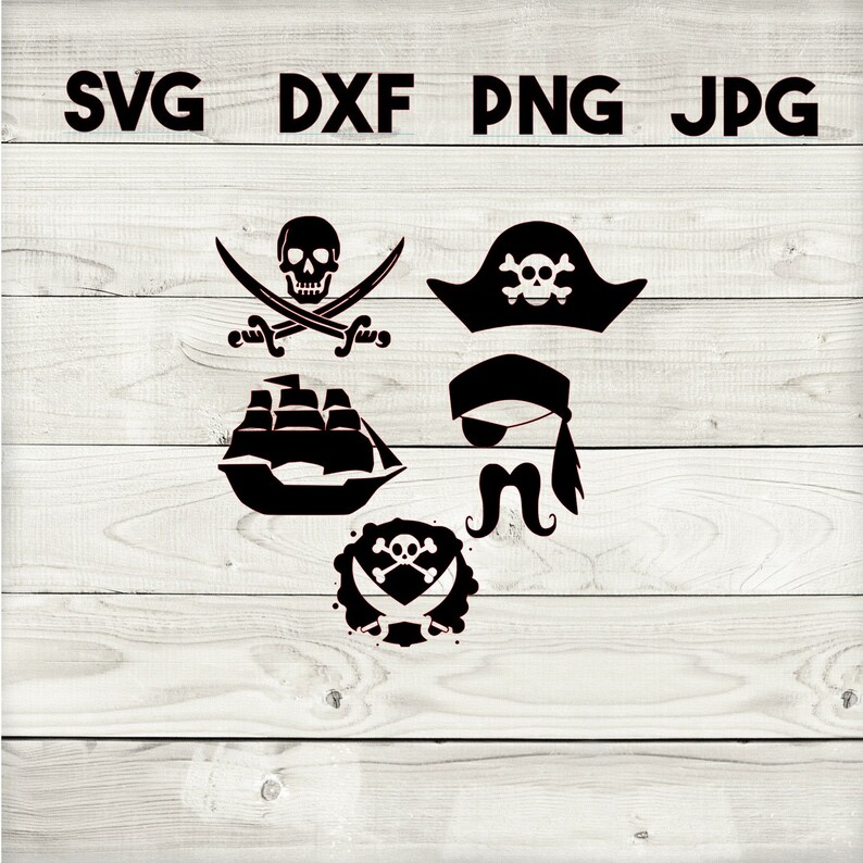 Pirate SVG DXF Png Jpg Digital Download Silhouette - Etsy
