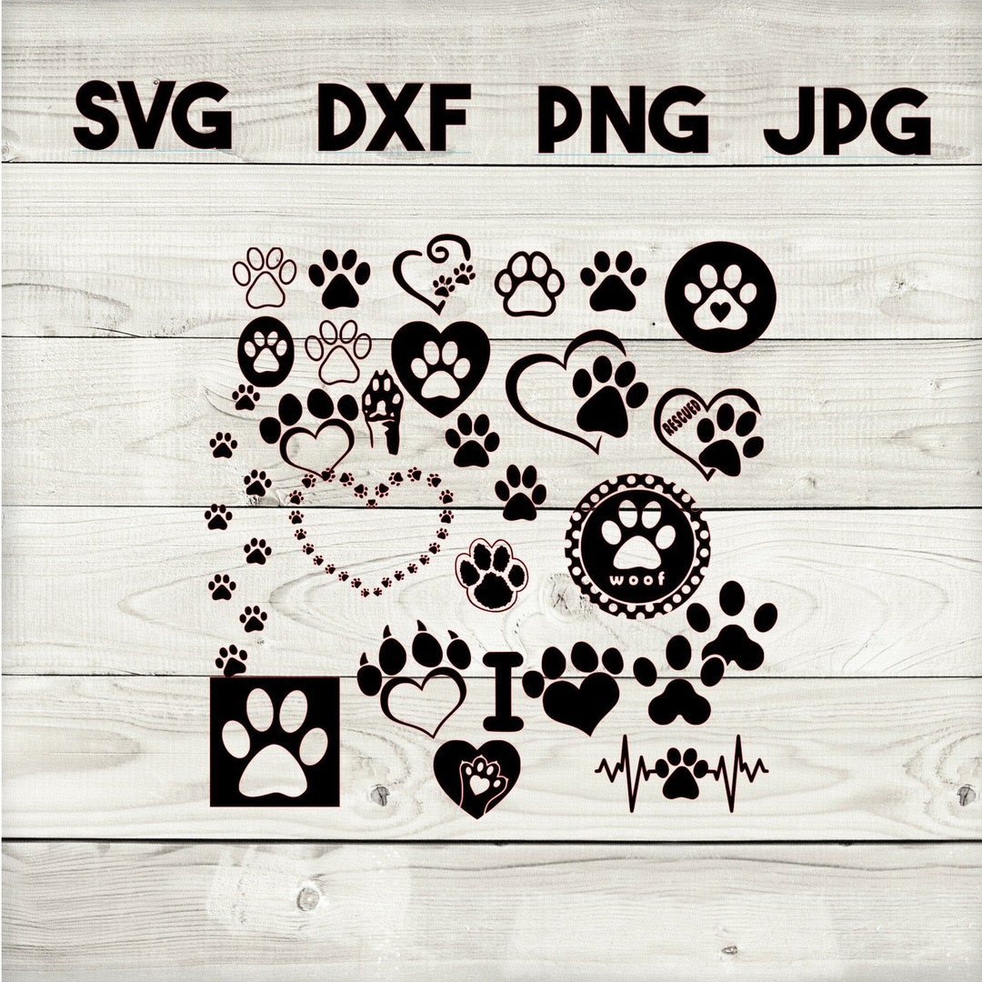 Paw Bundle SVG, DXF, Png, Jpg, Digital Download, Silhouette, Cricut - Etsy