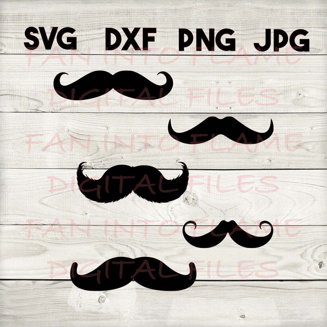 Mustache SVG DXF Png Jpg Digital Download Silhouette | Etsy