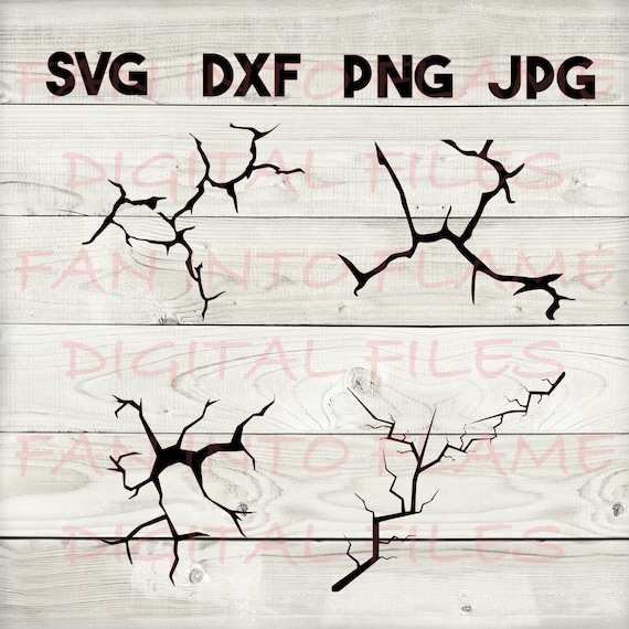 Cracks SVG DXF Png Jpg Digital Download Silhouette - Etsy