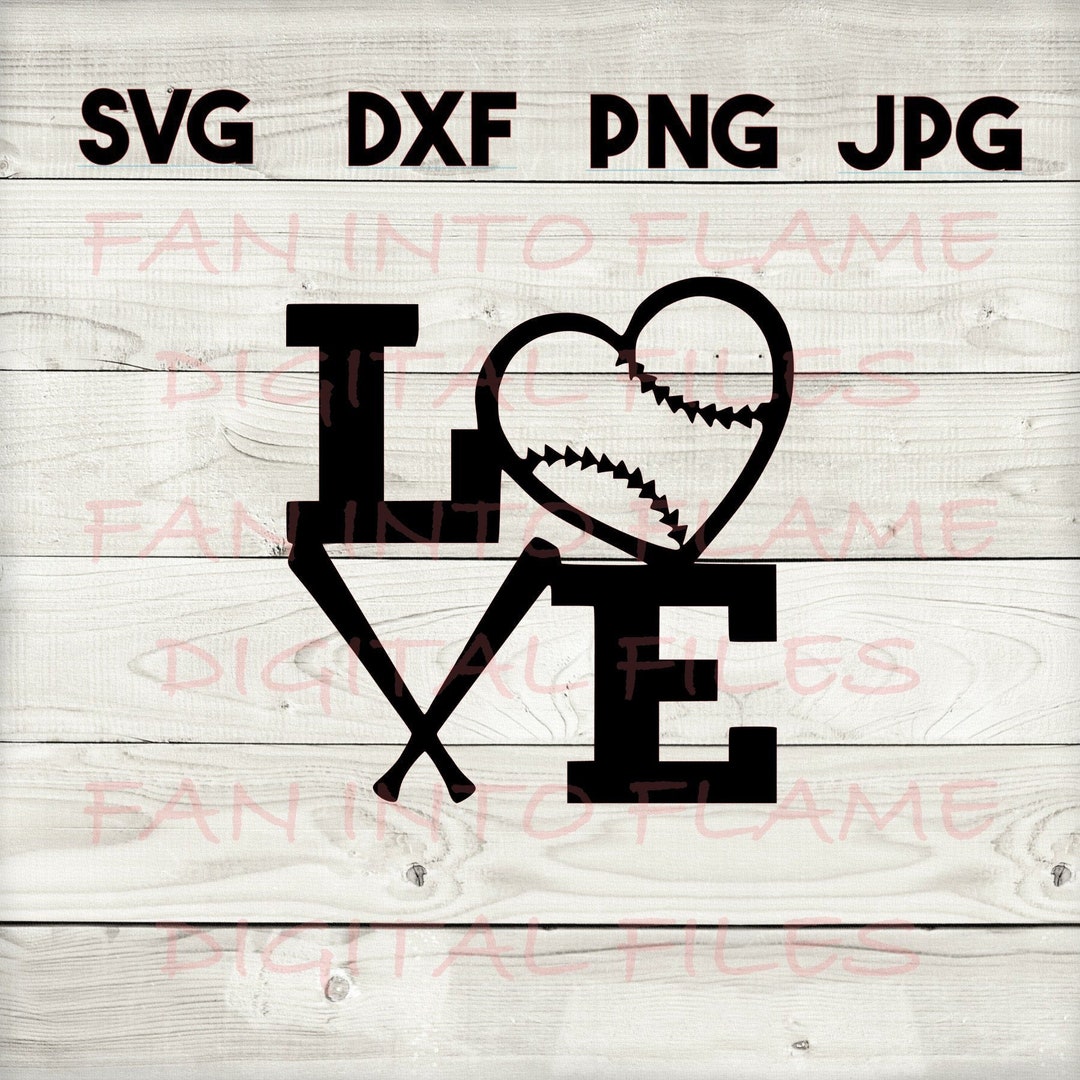 Love Baseball 2 SVG, DXF, Png, Jpg, Digital Download, Silhouette ...