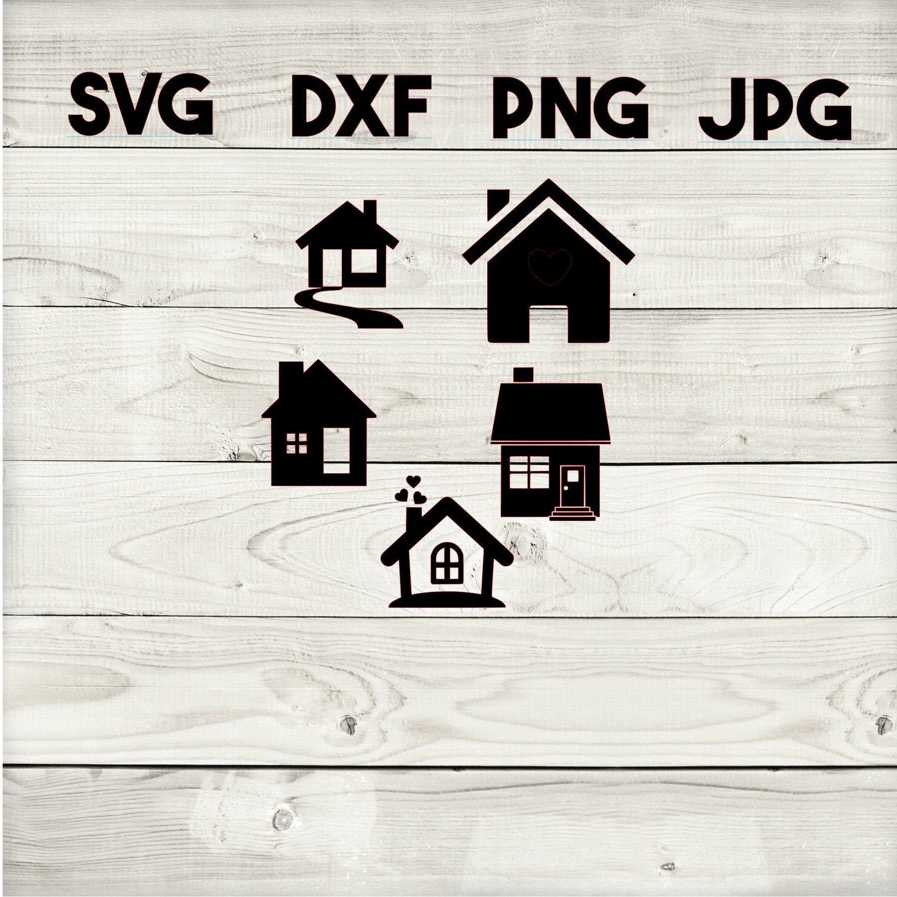 Haus SVG DXF png jpg digitaler Download Silhouette | Etsy